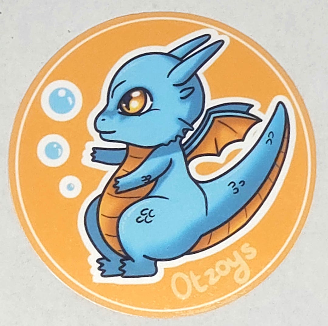 Water Dragon Vinyl Sticker - Etsy