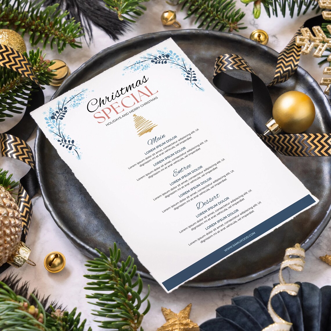 Editable Christmas Menu Template | Printable Christmas Party Menu ...