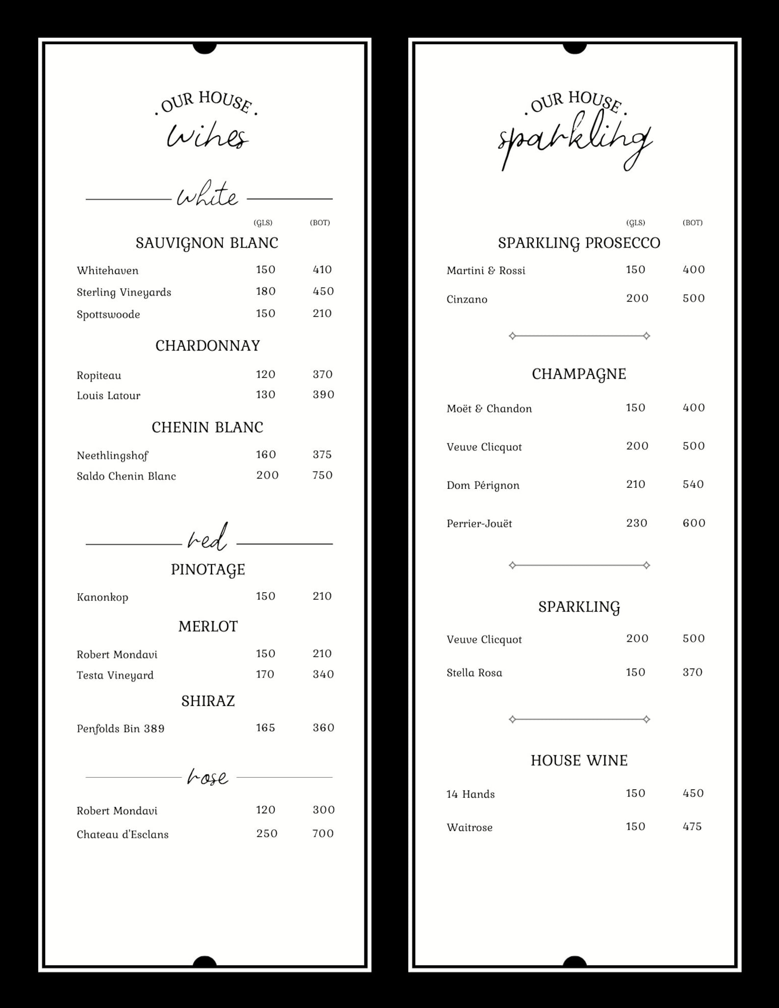 Modern Drink Menu Template: Sophisticated Cocktail & Wine List - Clean ...