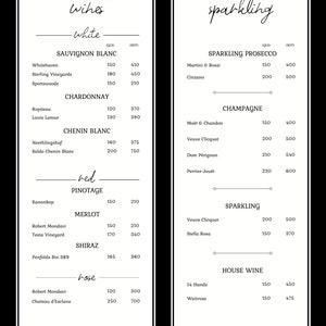 Modern Drink Menu Template: Sophisticated Cocktail & Wine List - Clean ...