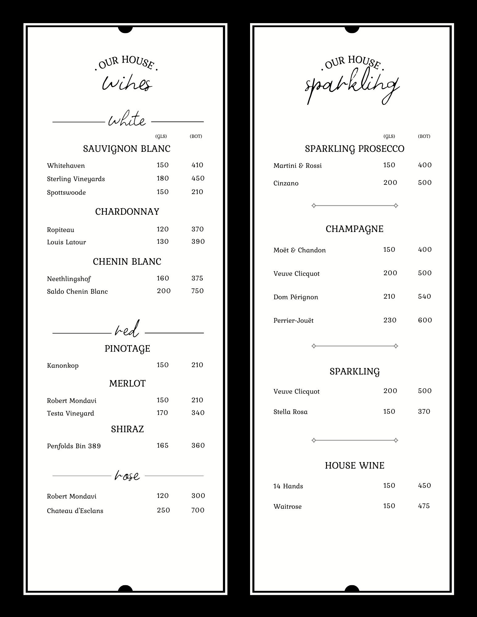 Modern Drink Menu Template: Sophisticated Cocktail & Wine List - Clean ...