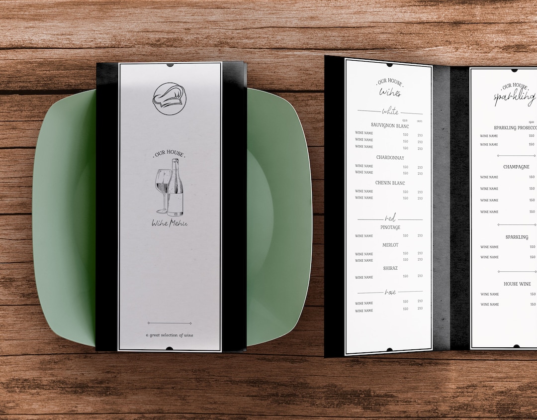 Modern Drink Menu Template: Sophisticated Cocktail & Wine List - Clean ...