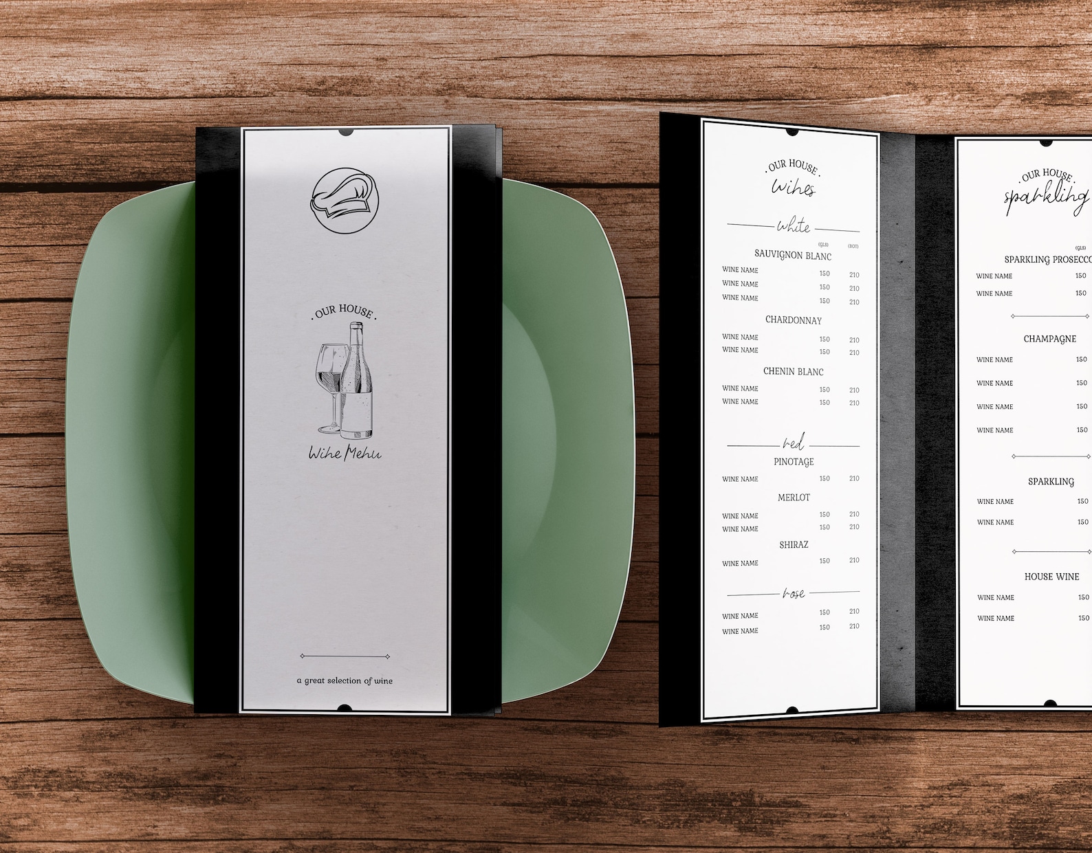 Modern Drink Menu Template: Sophisticated Cocktail & Wine List - Clean ...
