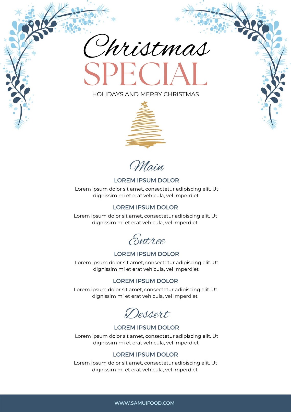 Editable Christmas Menu Template | Printable Christmas Party Menu ...