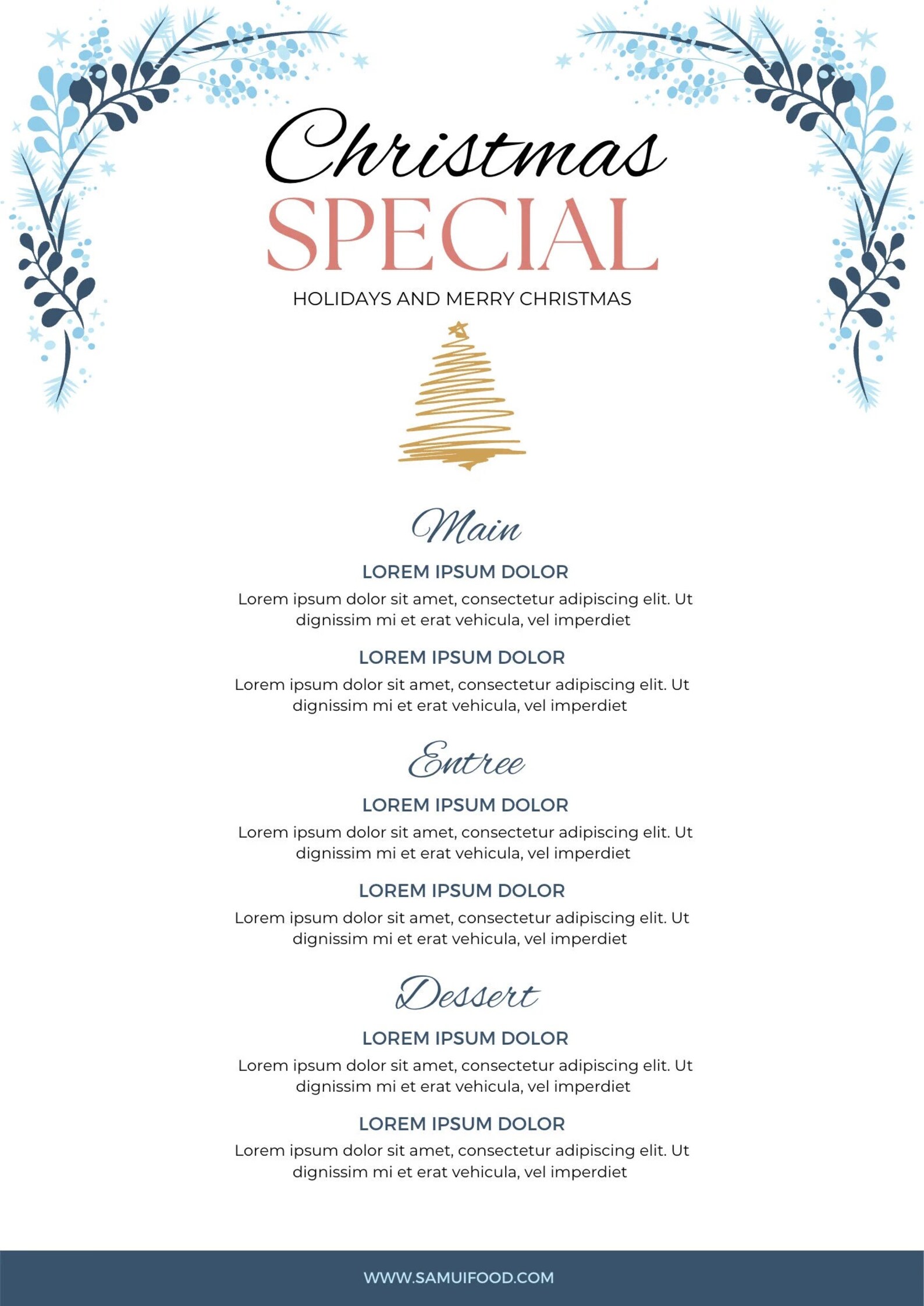 Editable Christmas Menu Template | Printable Christmas Party Menu ...