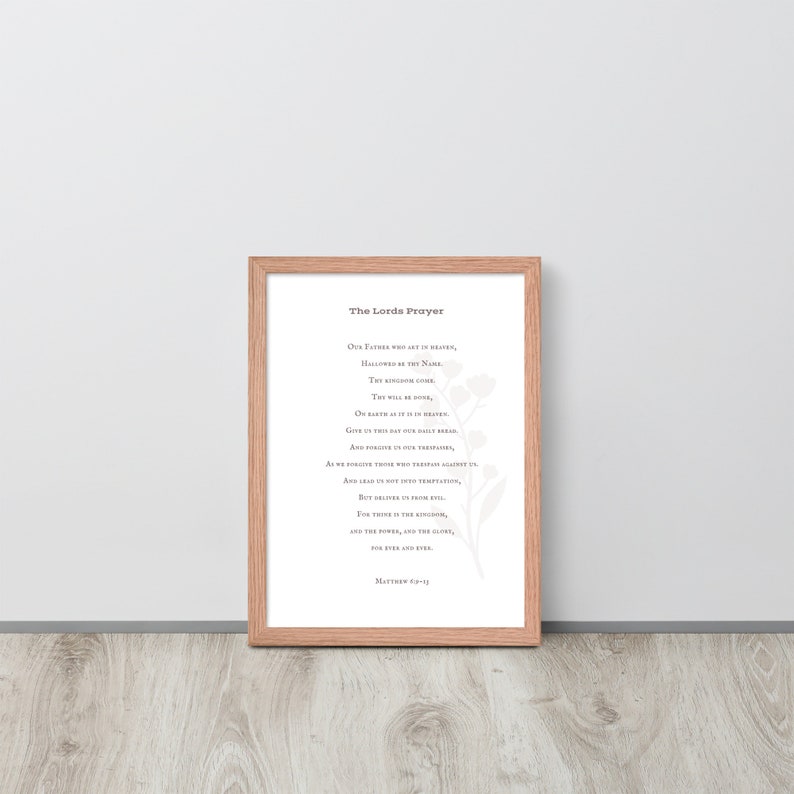 The Lords Prayer Framed Poster - Etsy