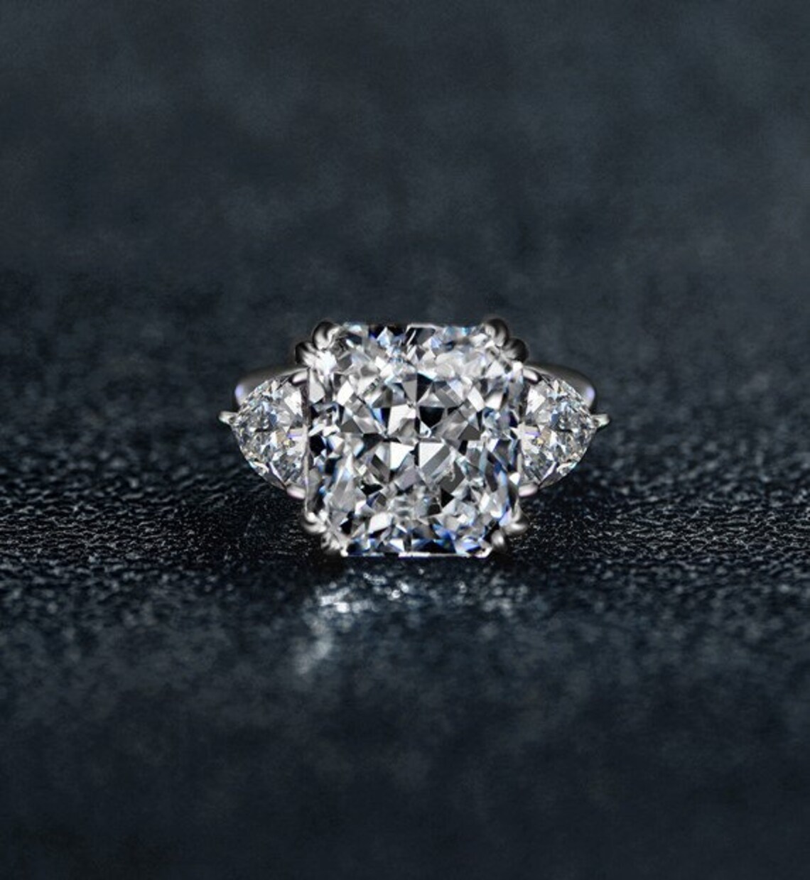 Gorgeous Yellow Lab Diamond Ring Three-stone Ring 5ct 10x10mm Radiant ...