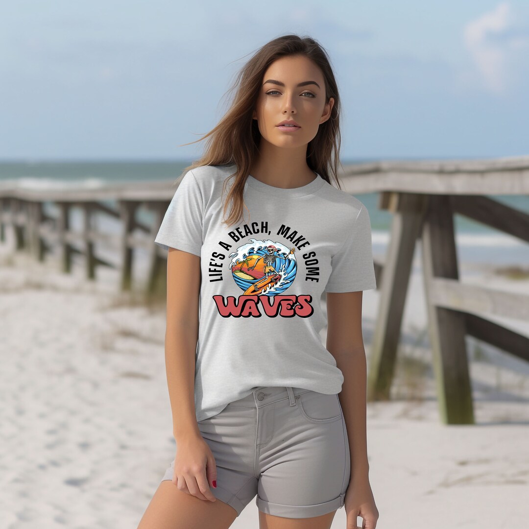 Make Waves Shirt, Beach Make Waves Shirt, Beach Waves Shirt, Retro ...