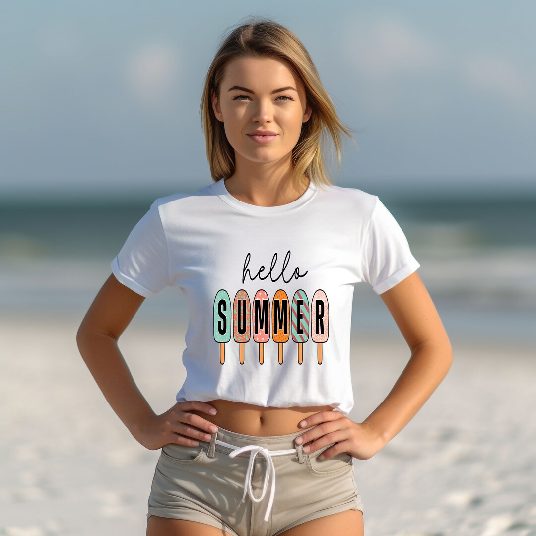 Hello Summer Shirt, Summer Tee, Beach Shirt, Summer Fancy Shirt, Women ...
