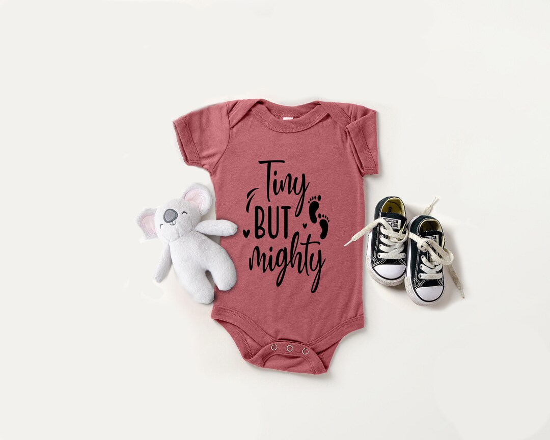 Tiny but Mighty Baby Bodysuit, Coming Home Outfit for Newborns, Cute ...