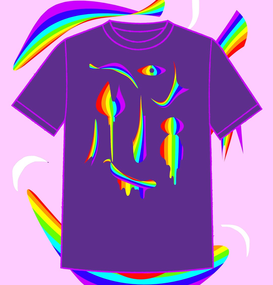 Rainbow Face - Etsy