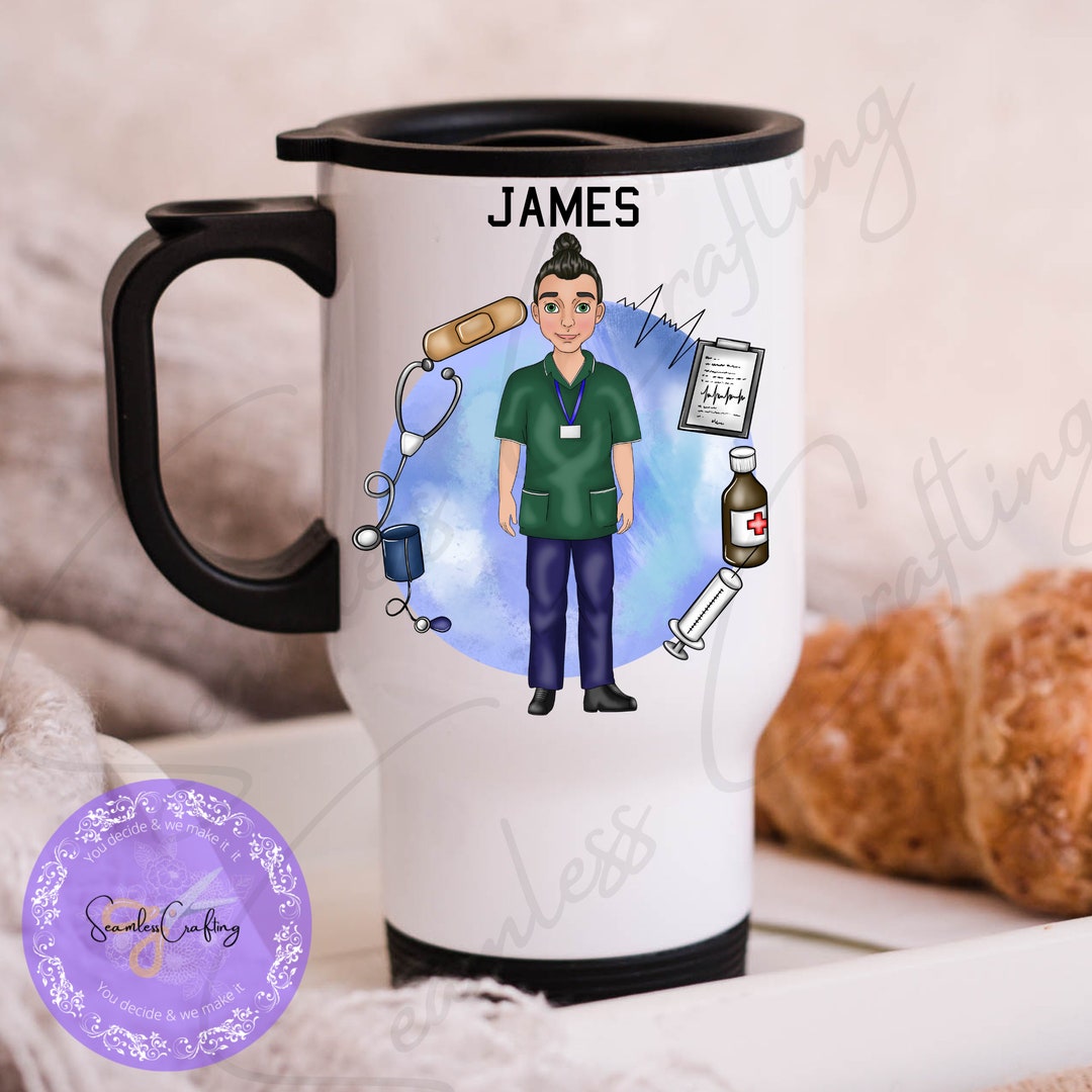 Personalised Male Nurse Cup, Careworker Custom Mug, NHS Staff Gifts ...