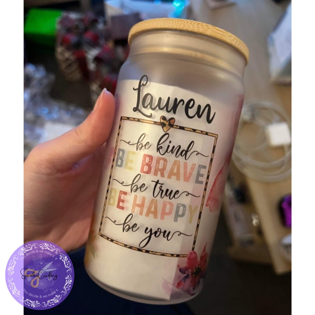 Personalised Positive Affirmation Glass Cup, Empowerment Glass Cup ...