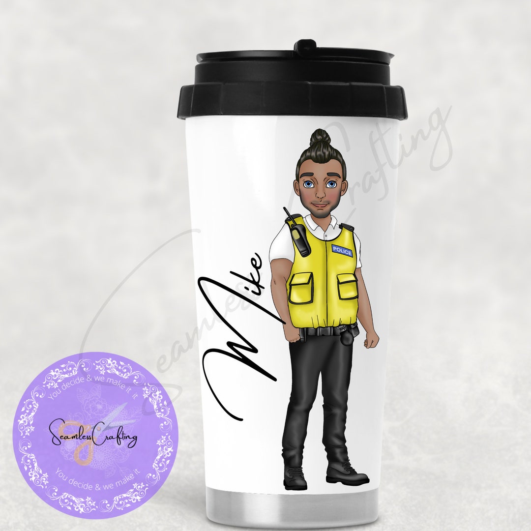 Personalised Male Police Officer Travel Mug, Policeman Gifts, New PCSO ...