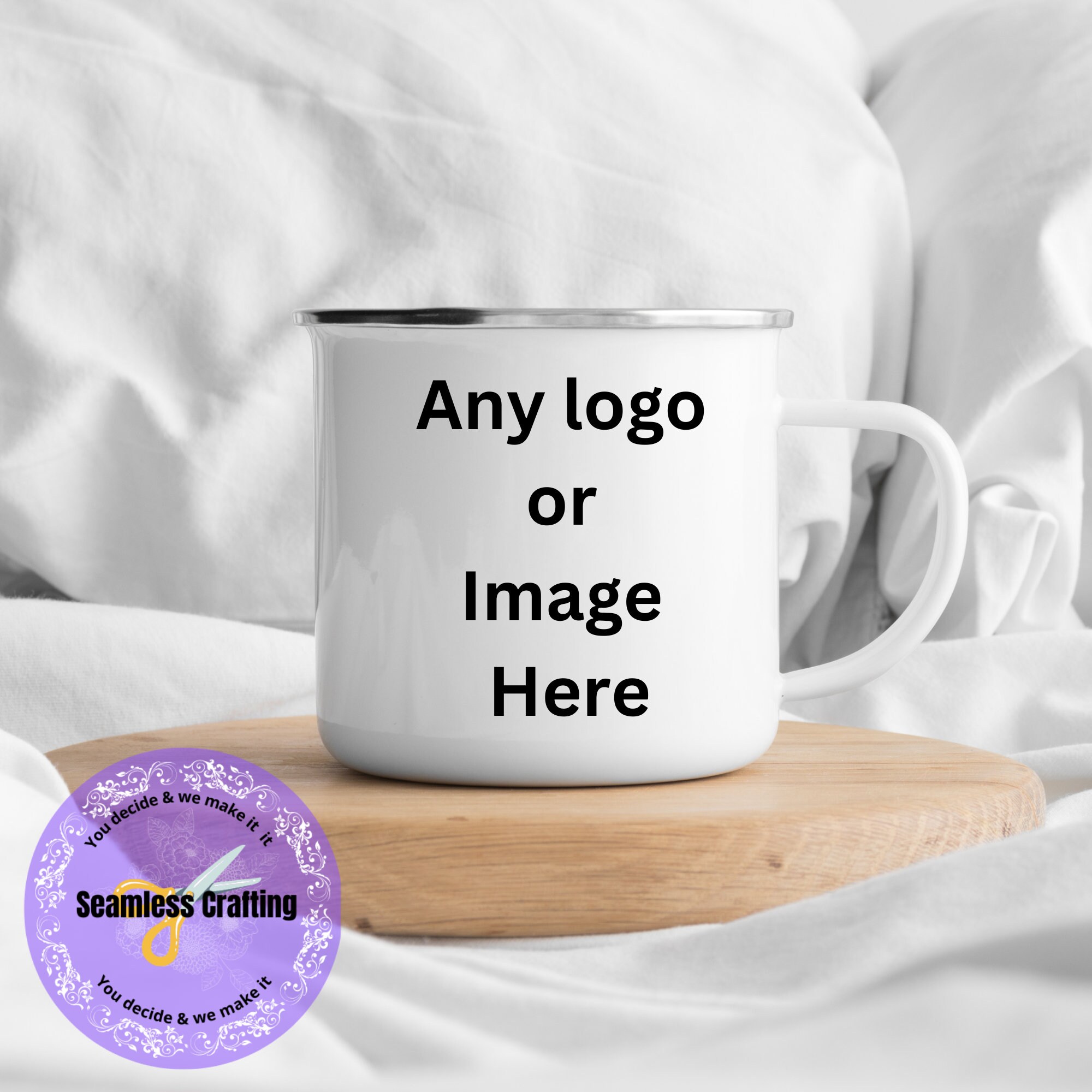 Personalised Enamel Mug With Any Logo or Image Anti Shatter Kids Mugs ...