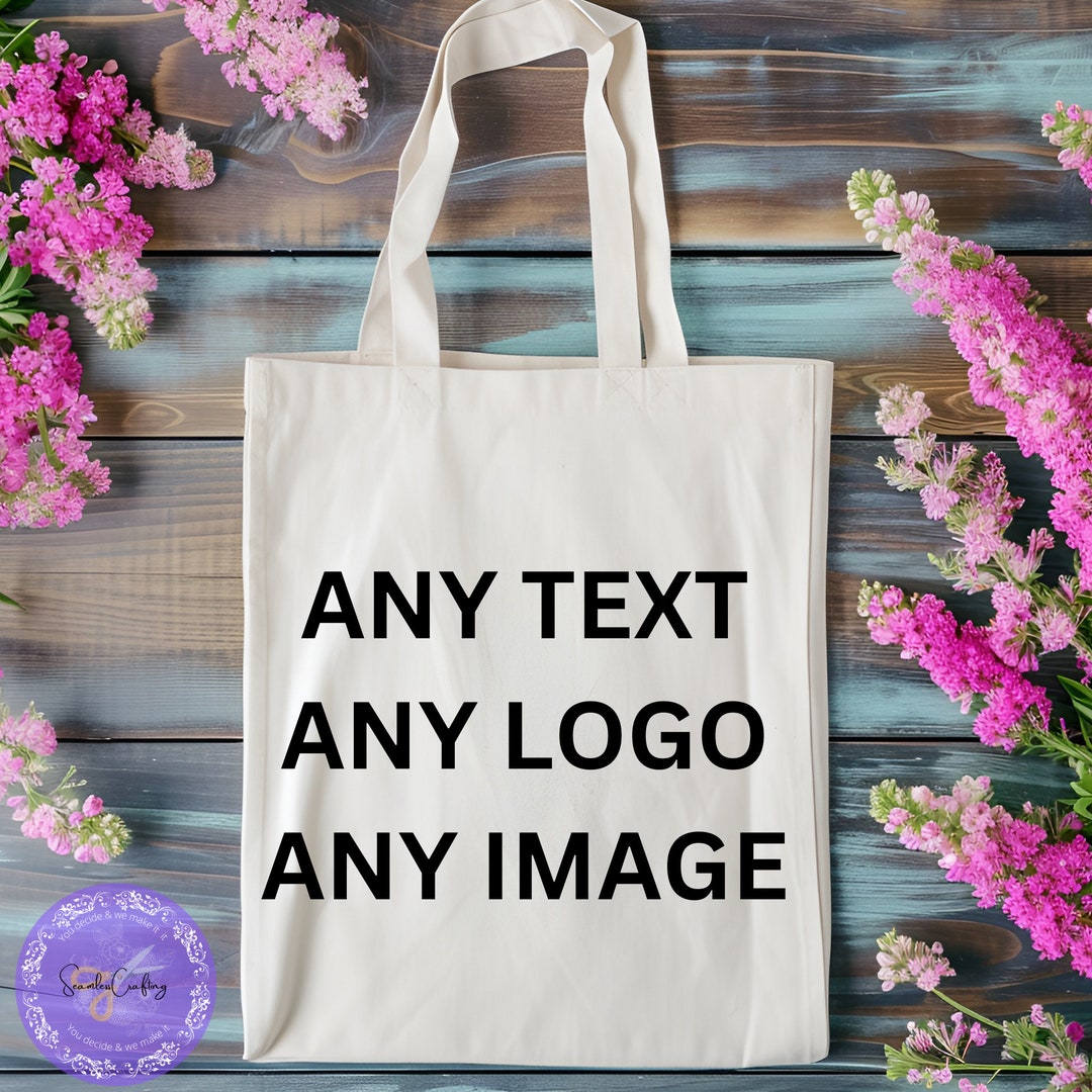 Personalized Canvas Tote Bag: Custom Logo, Photo, or Text - Etsy UK