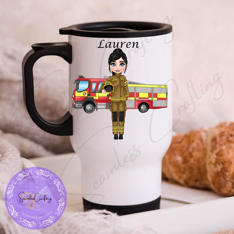 Personalized Firefighter Mug: Custom Character Insulated Stainless ...