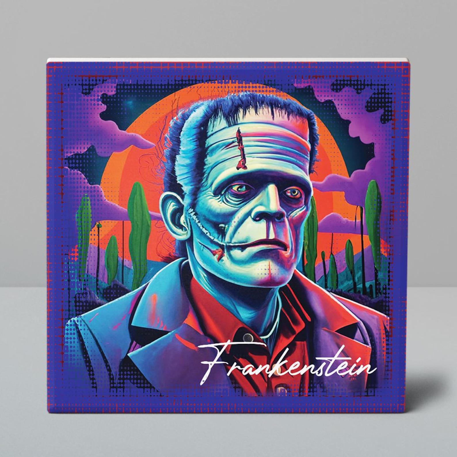 Horror Movie Characters Coasters, Square Set of 4-8, Halloween Ceramic ...