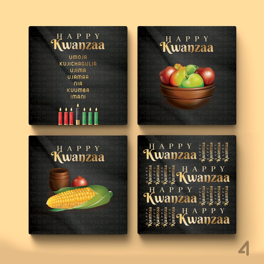Kwanzaa, Kwanzaa Coaster Set of 4, Kwanzaa Gifts, Kwanzaa Principles ...