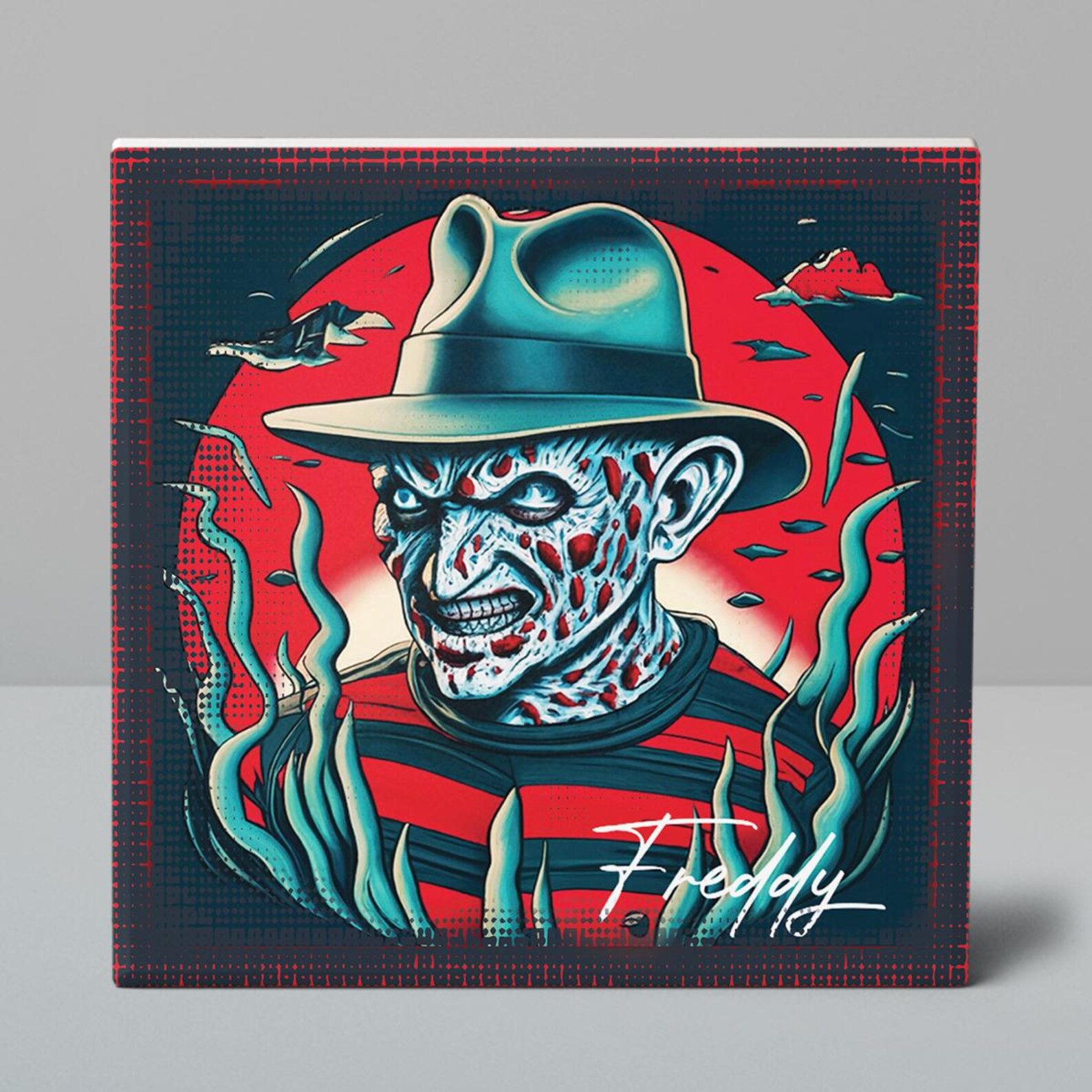 Horror Movie Characters Coasters, Square Set of 4-8, Halloween Ceramic ...