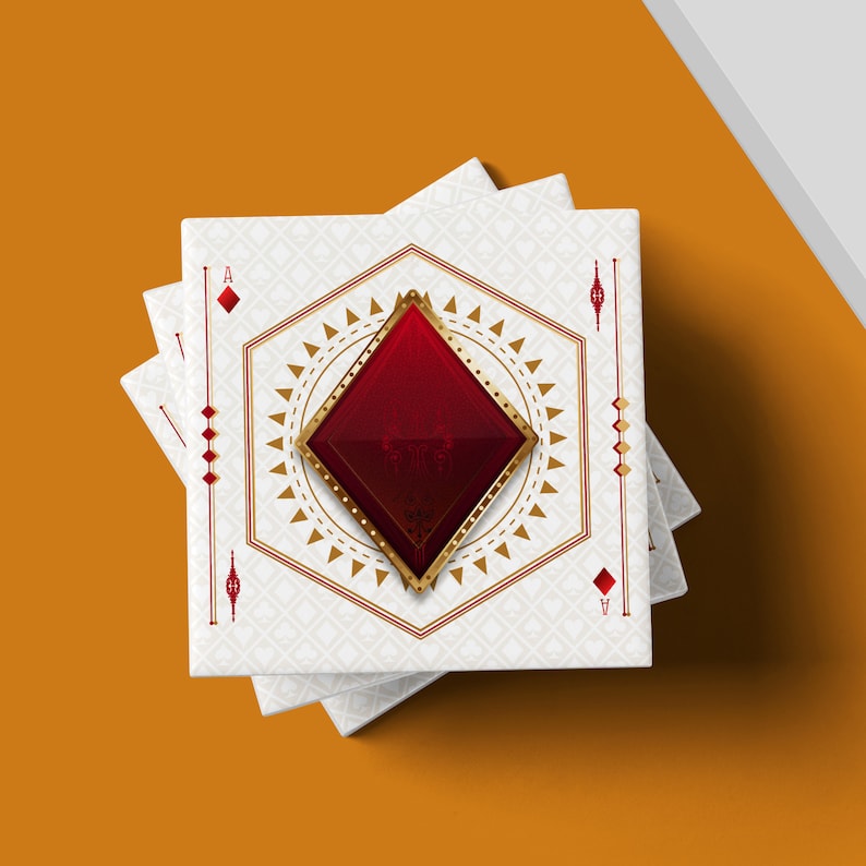 Playing Cards Coaster Set, Cards Symbol, Spade, Ceramic Coaster, Casino ...