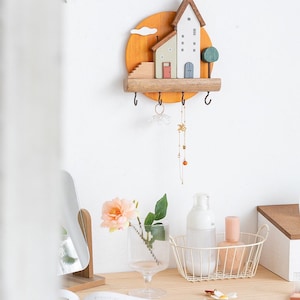 Personalized Key Holder for Wall, Housewarming Gift, Custom Wooden Key ...