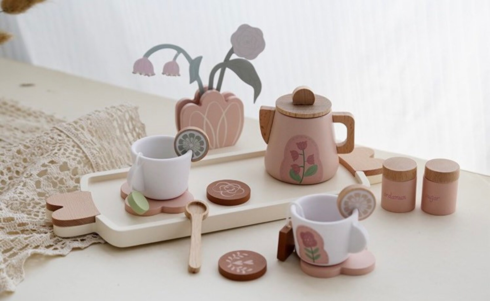 Personalized Wooden Afternoon Tea Play Set Pretend Home Play - Etsy