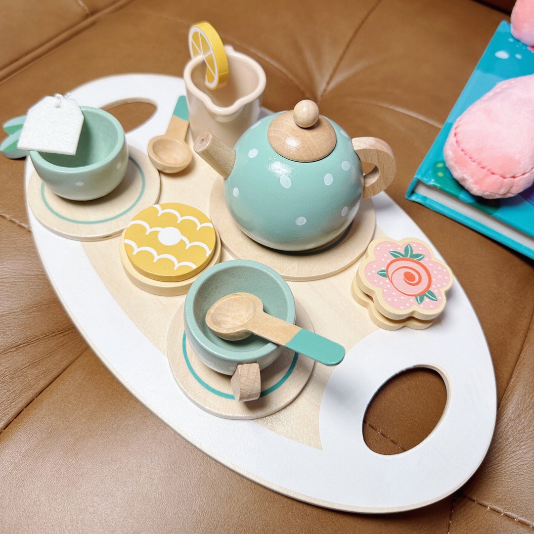Personalized Wooden Afternoon Tea Play Set Pretend Home Play Pretend ...