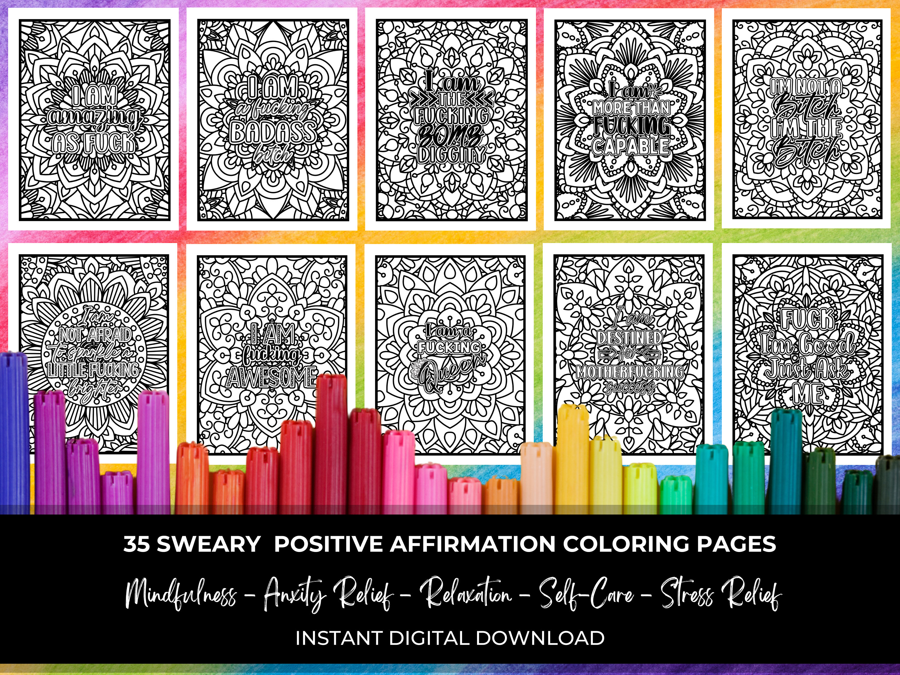 Adult Coloring Pages, Swear Word Coloring Pages, Sarcastic Coloring ...