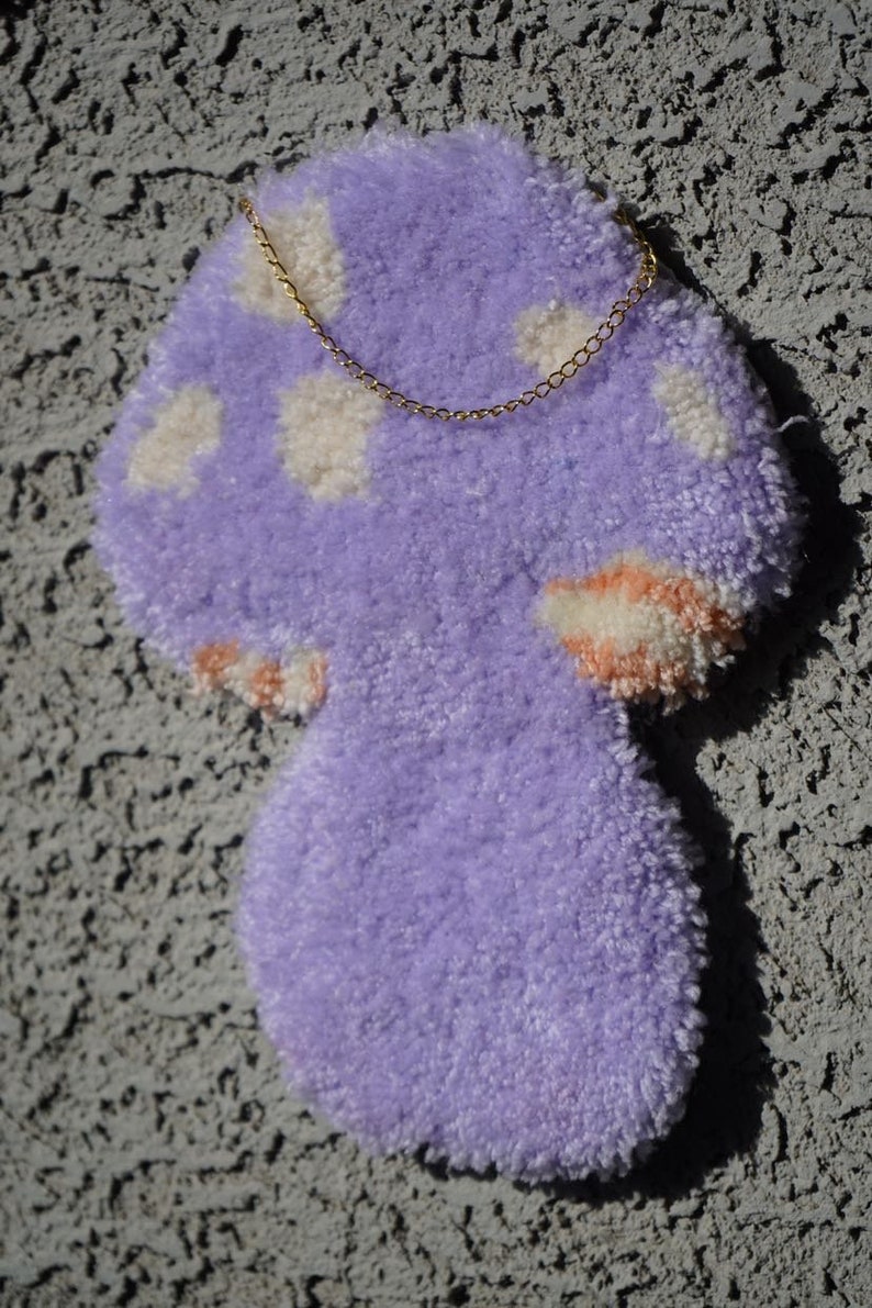 Handmade Mushroom Rug With Gold Chain - Etsy