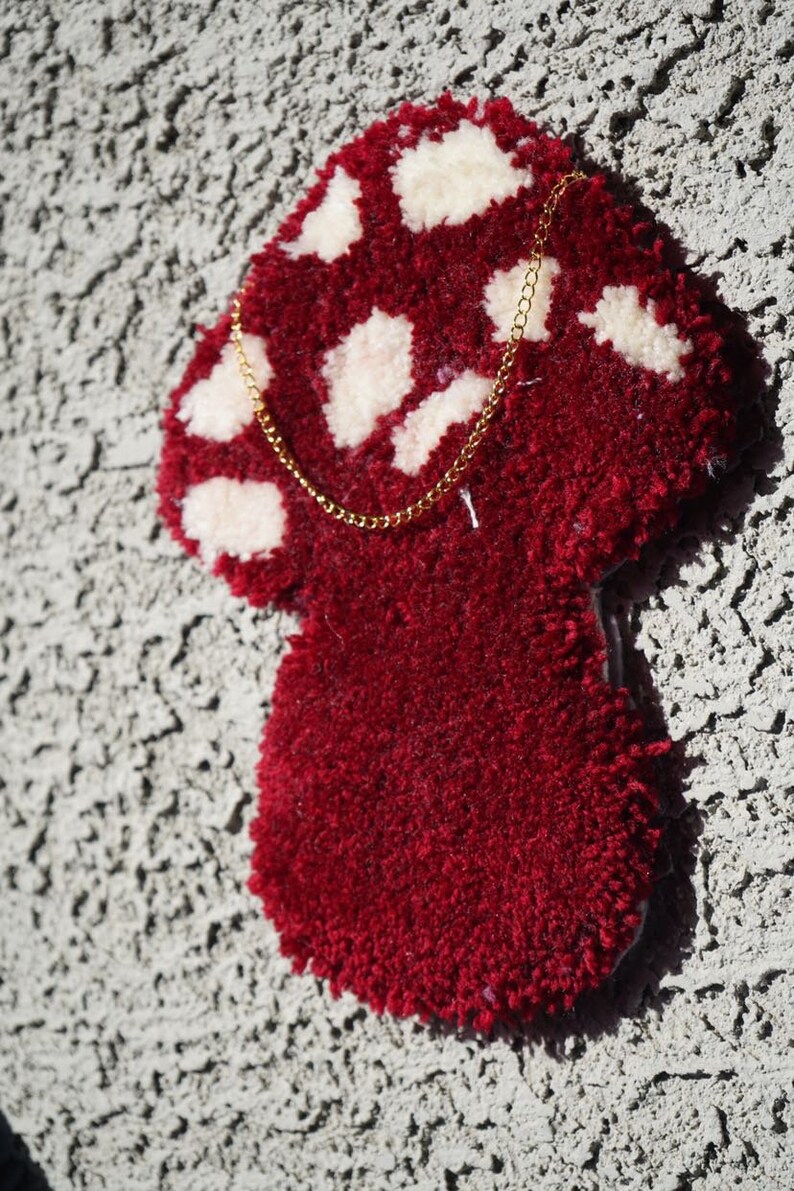 Handmade Mushroom Rug With Gold Chain - Etsy