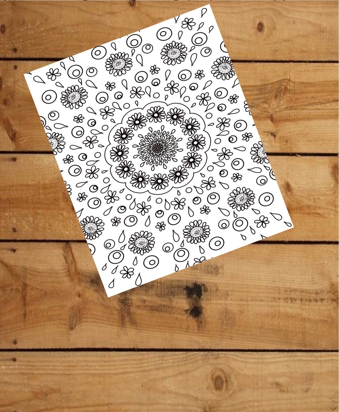 Floral Whimsical Mandala Digital Download Coloring Page - Etsy