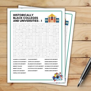 HBCU Word Search Printable Games, Crossword Puzzle Games for Adults ...