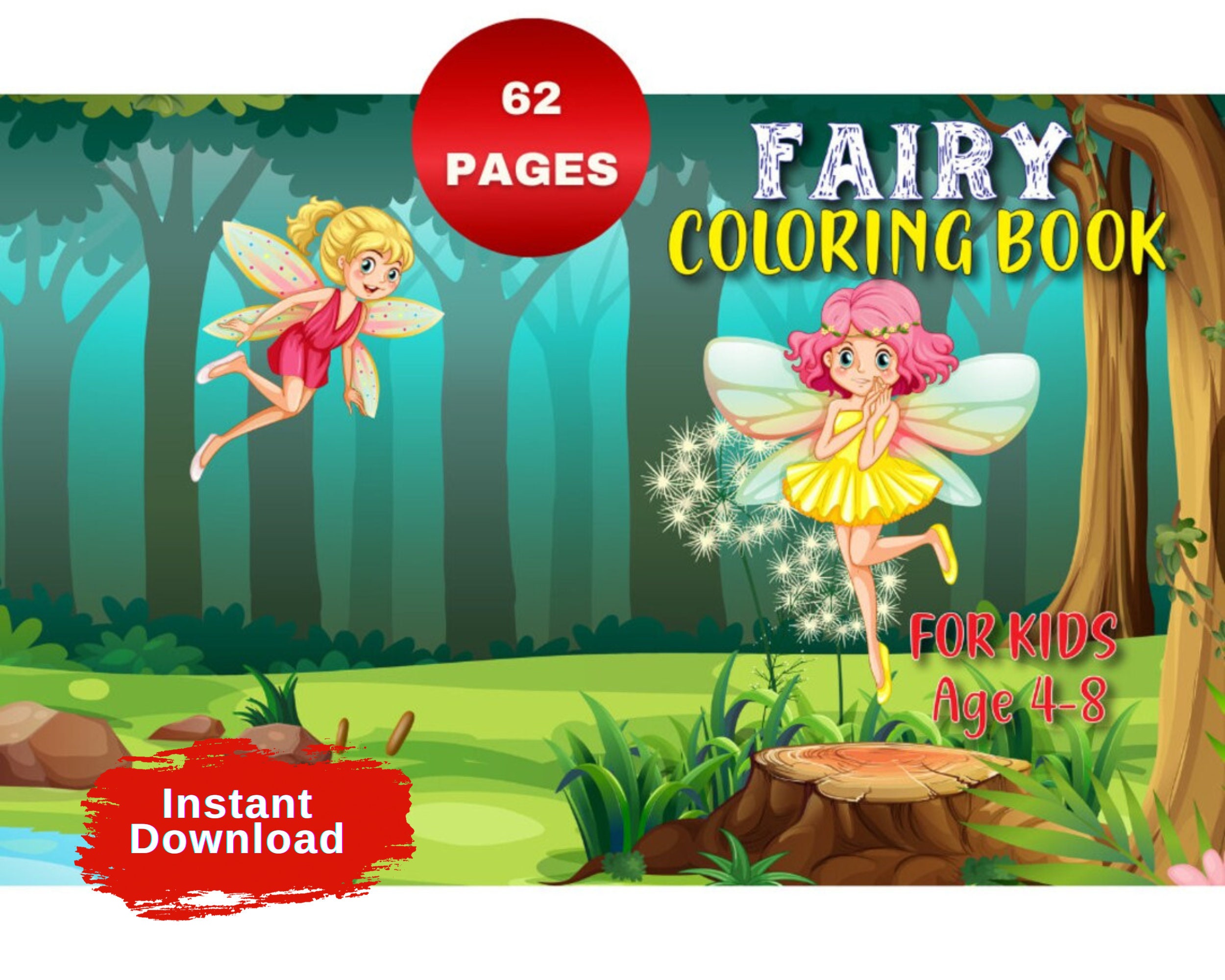 Fairy Coloring Pages Fairy Tale Coloring Pages Fantasy - Etsy