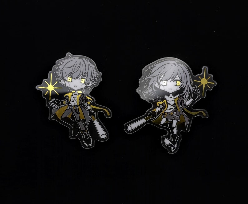 Honkai: Star Rail Trailblazers Caelus/stelle Gold Foil Stickers - Etsy
