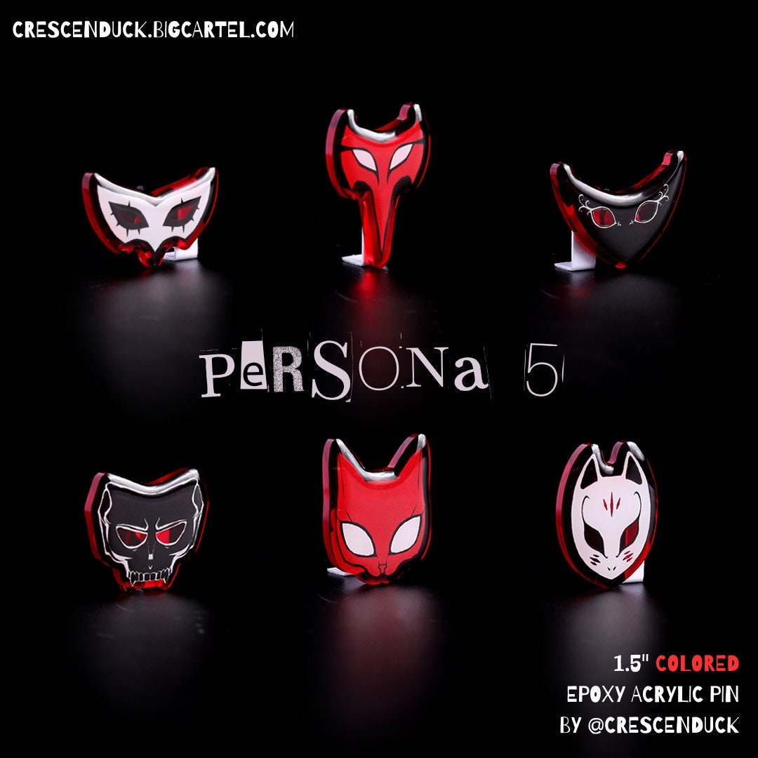 Persona 5 Phantom Thief Masks Red Epoxy Acrylic Pins - Etsy