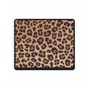Cheetah Print Desk Mat - Unique Animal Print Mouse Pad for Home Office ...
