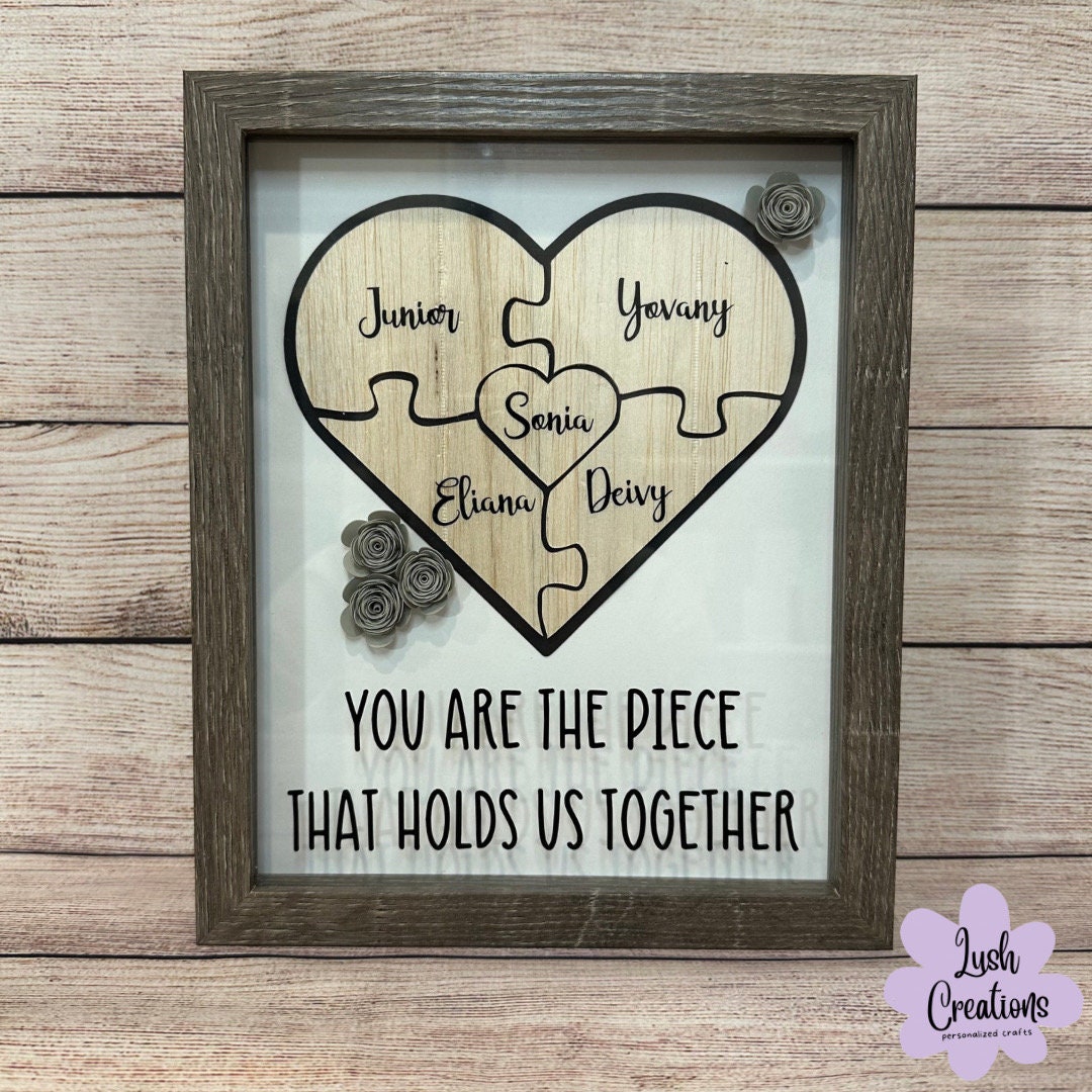 Puzzle Piece Heart Flower Box - Etsy