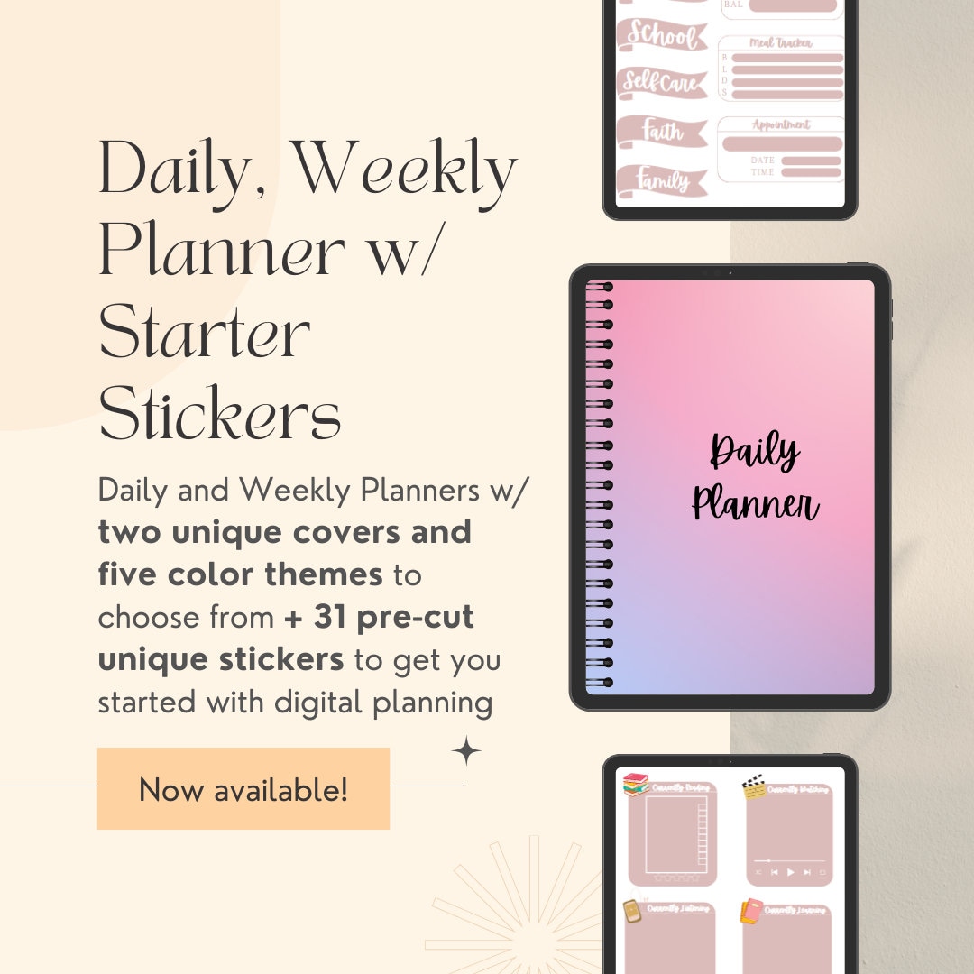 Goodnotes Daily and Weekly Planner With 31 Starter Sticker Pack Bundle ...