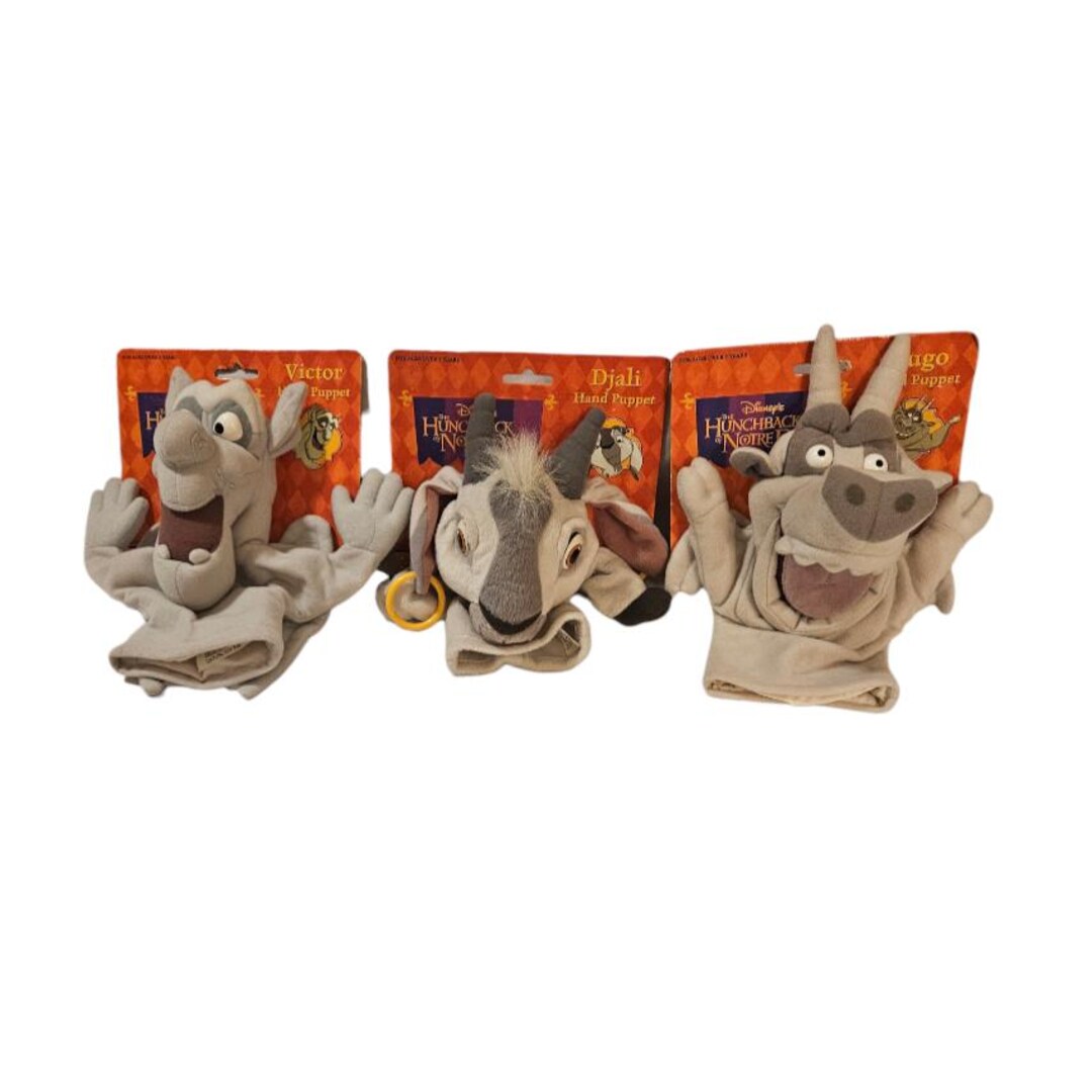 NWT VTG 90s Disney Hunchback of Notre Dame Victor, Hugo, Djali Hand ...