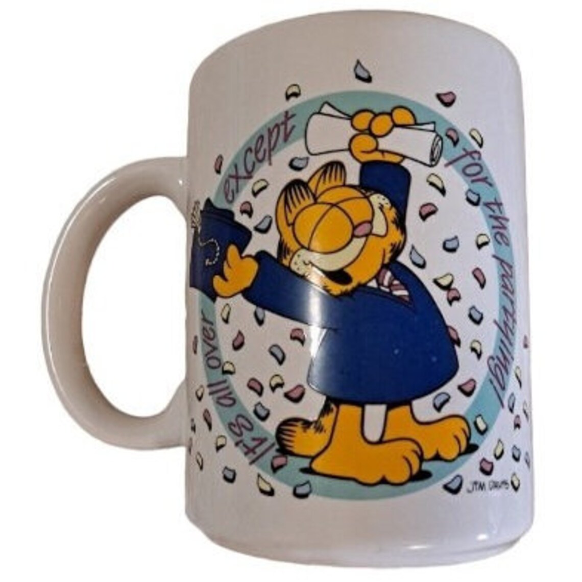 VINTAGE 1978 Garfield Graduation Mug it's All Over Except the Partying ...