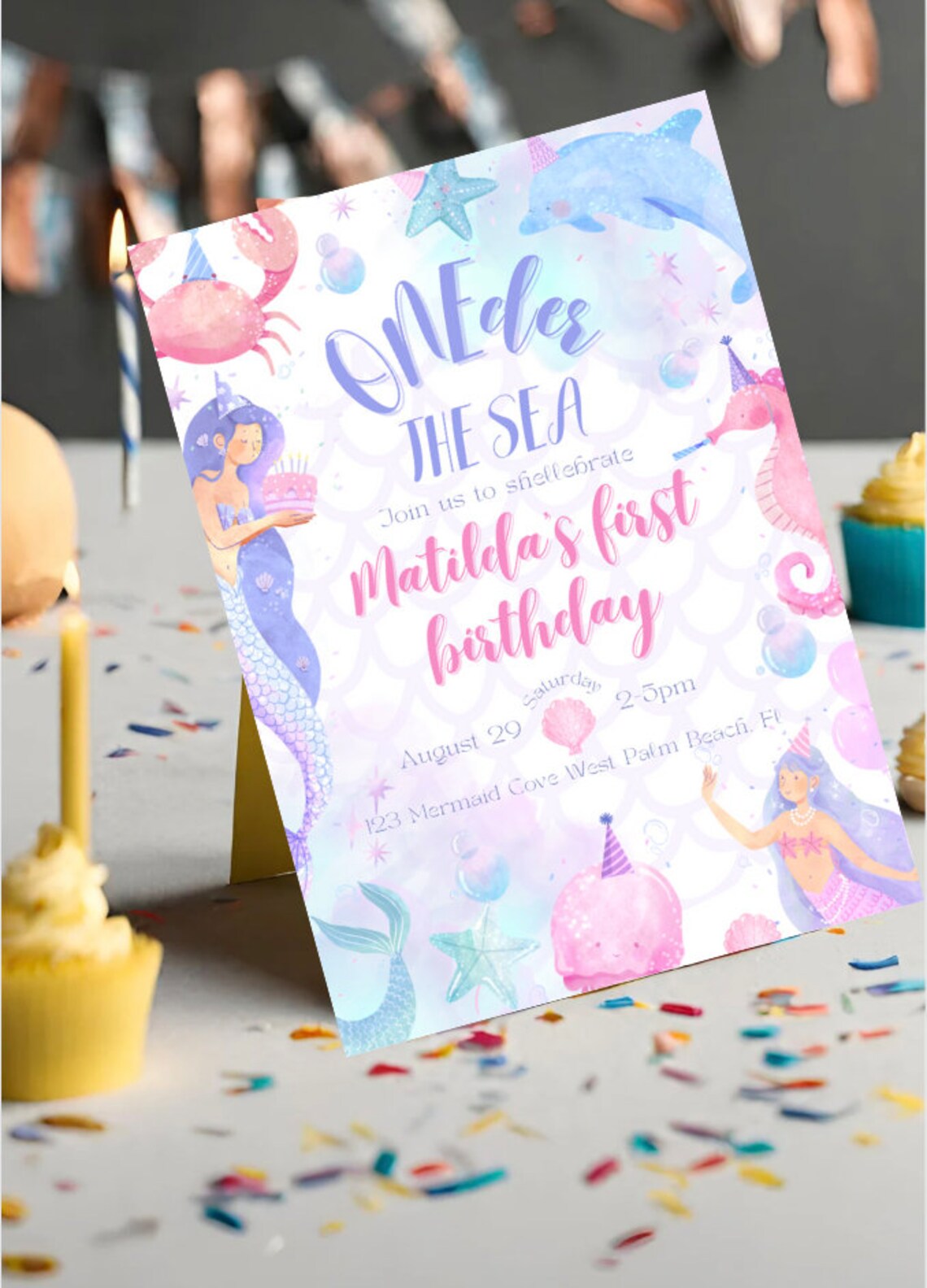 Editable Under the Sea First Birthday Invitation | Oneder the Sea ...