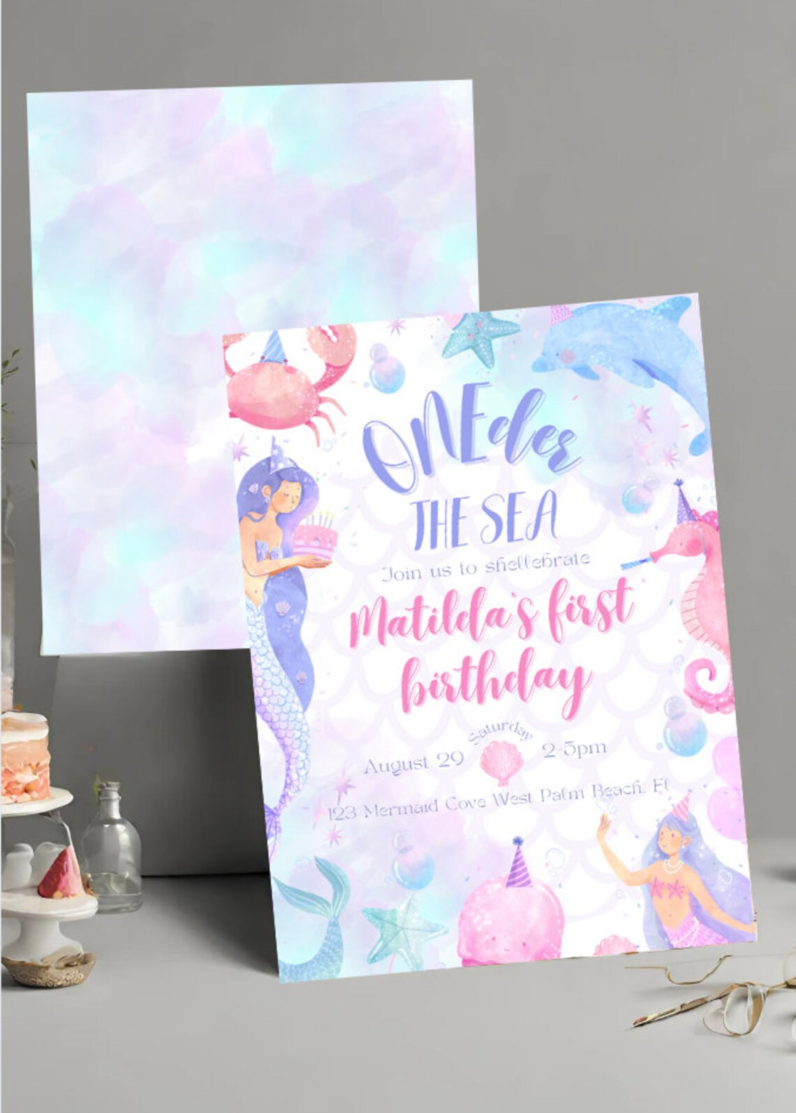 Editable Under the Sea First Birthday Invitation | Oneder the Sea ...