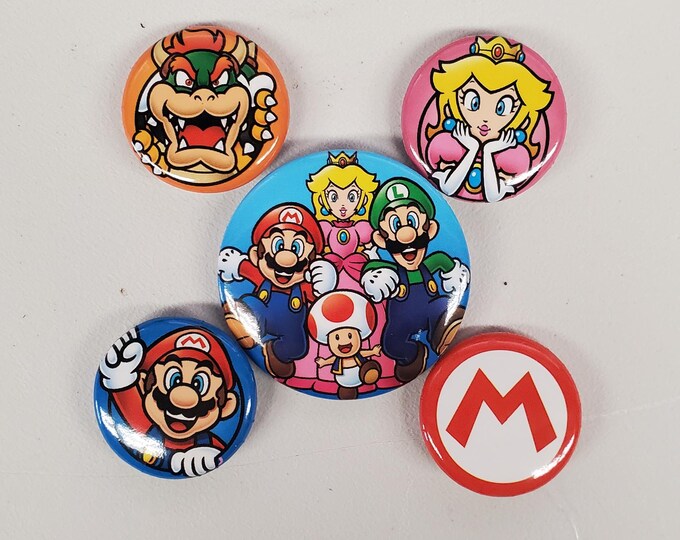 Mario Bros Buttons - Etsy
