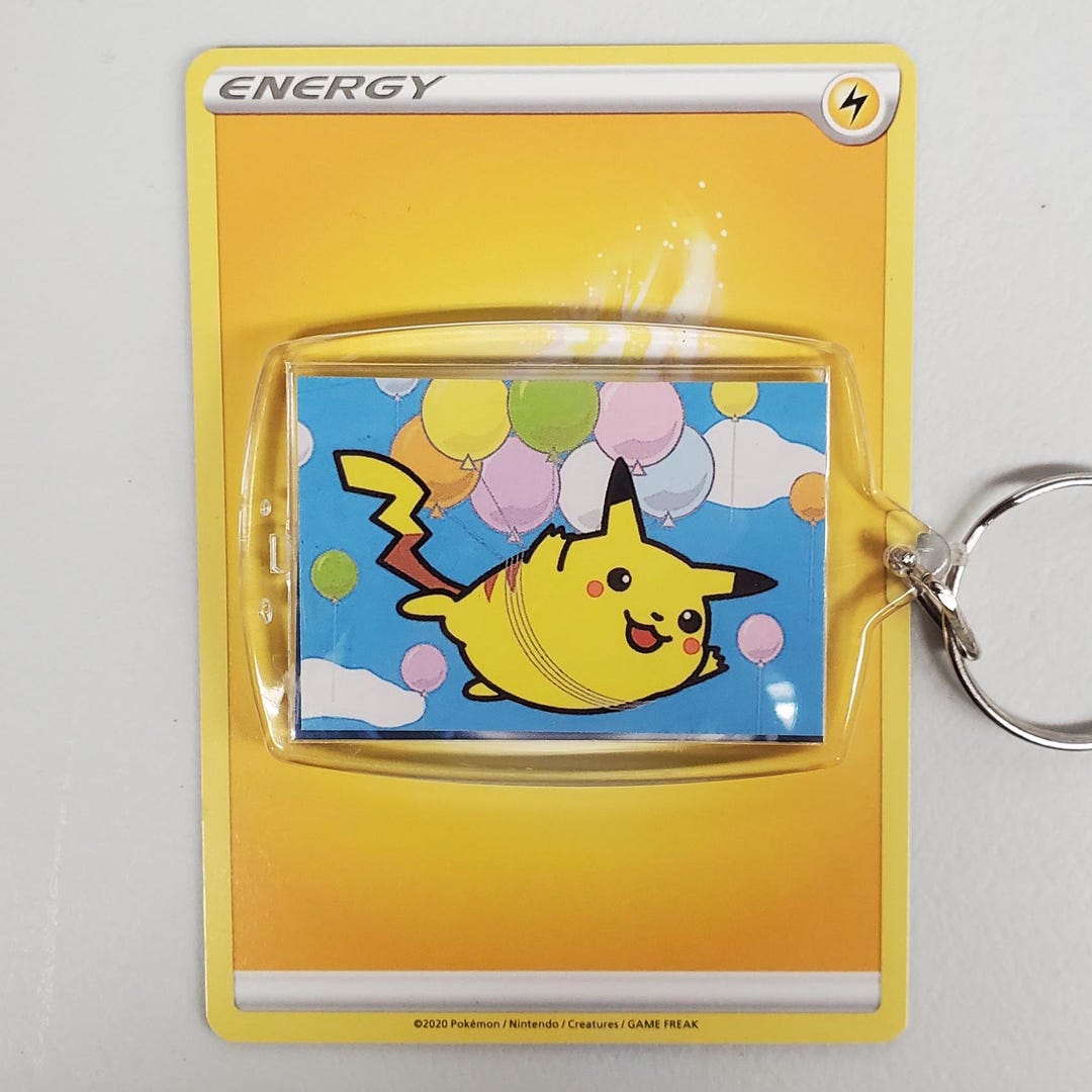Flying Pikachu Pokemon Card Keychain - Etsy