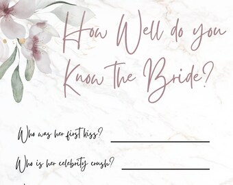 Bachelorette Party Trivia Fun Printable Game (Instant Download) - Etsy