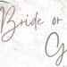 Bachelorette Party Questionnaire Game: Bride or Groom? - Etsy
