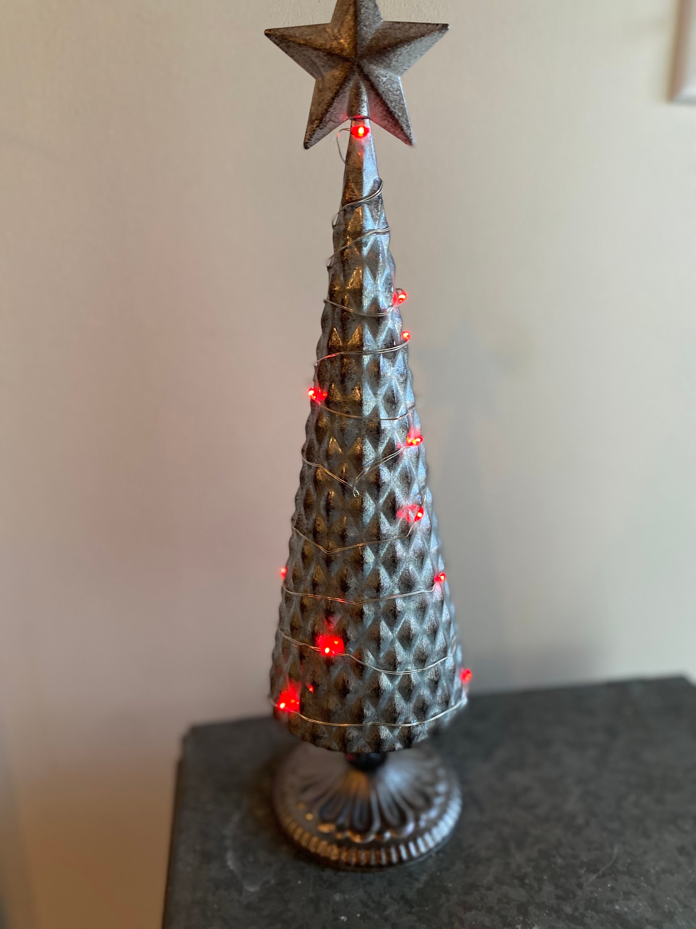 14” Tin Trees Christmas Holiday With or Without Lights Choose Your One ...