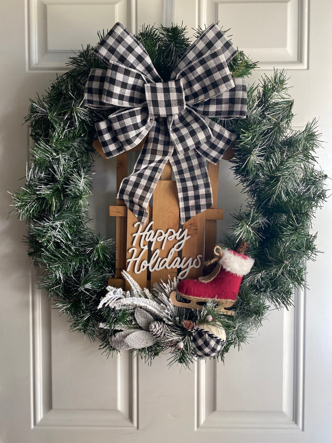 Christmas Sled Wreath Holiday - Etsy