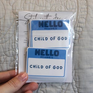 Hello My Name is Child of God Sticker - Name Tag Sticker | Waterproof ...